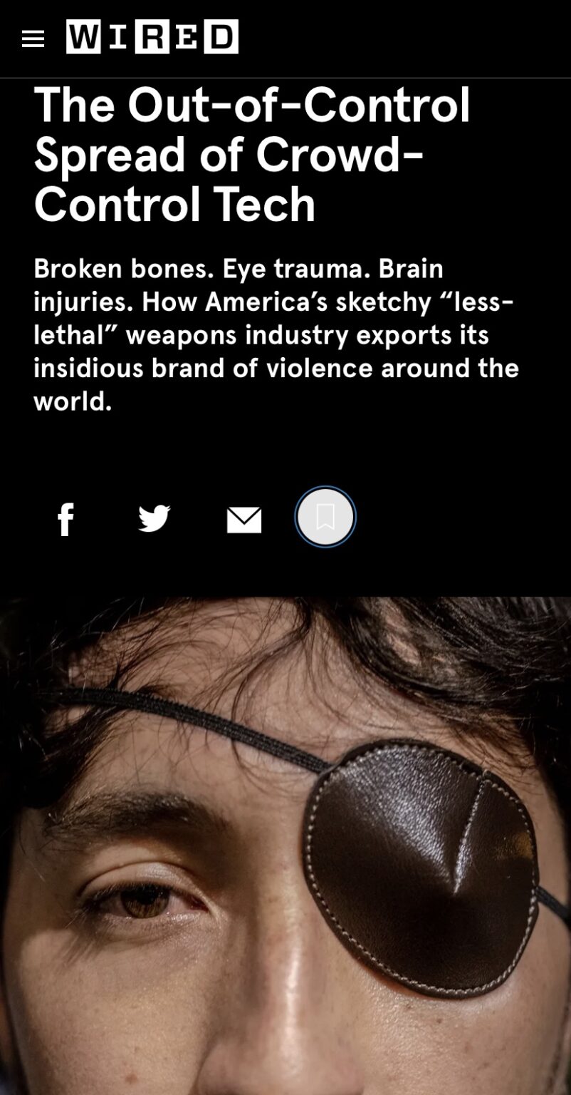 Wired: “The Out-of-Control Spread of Crowd-Control Tech” – Michiel de Lange